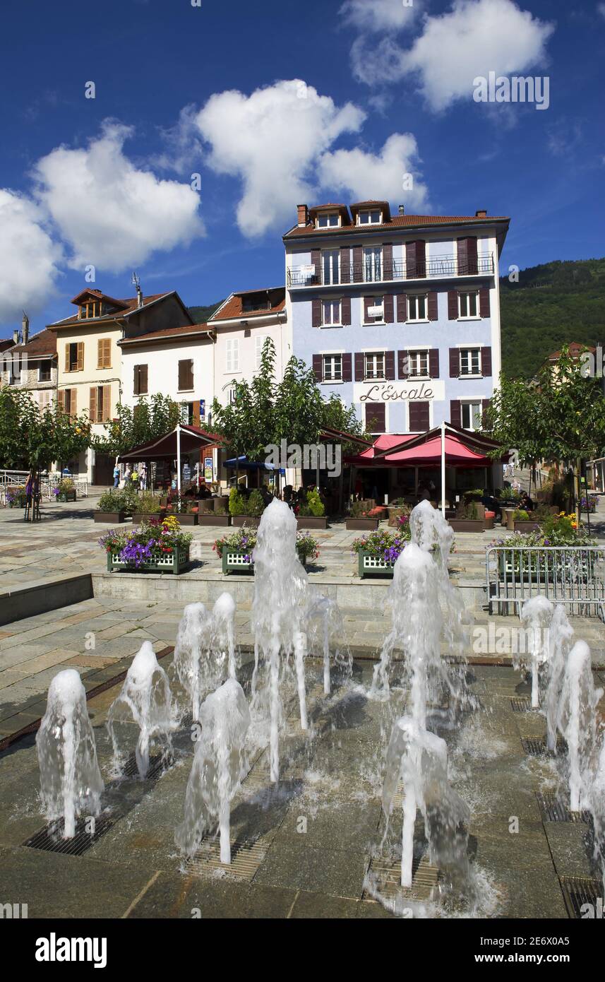 France, Isere, massive of Belledonne, the small spa town Allevard les ...