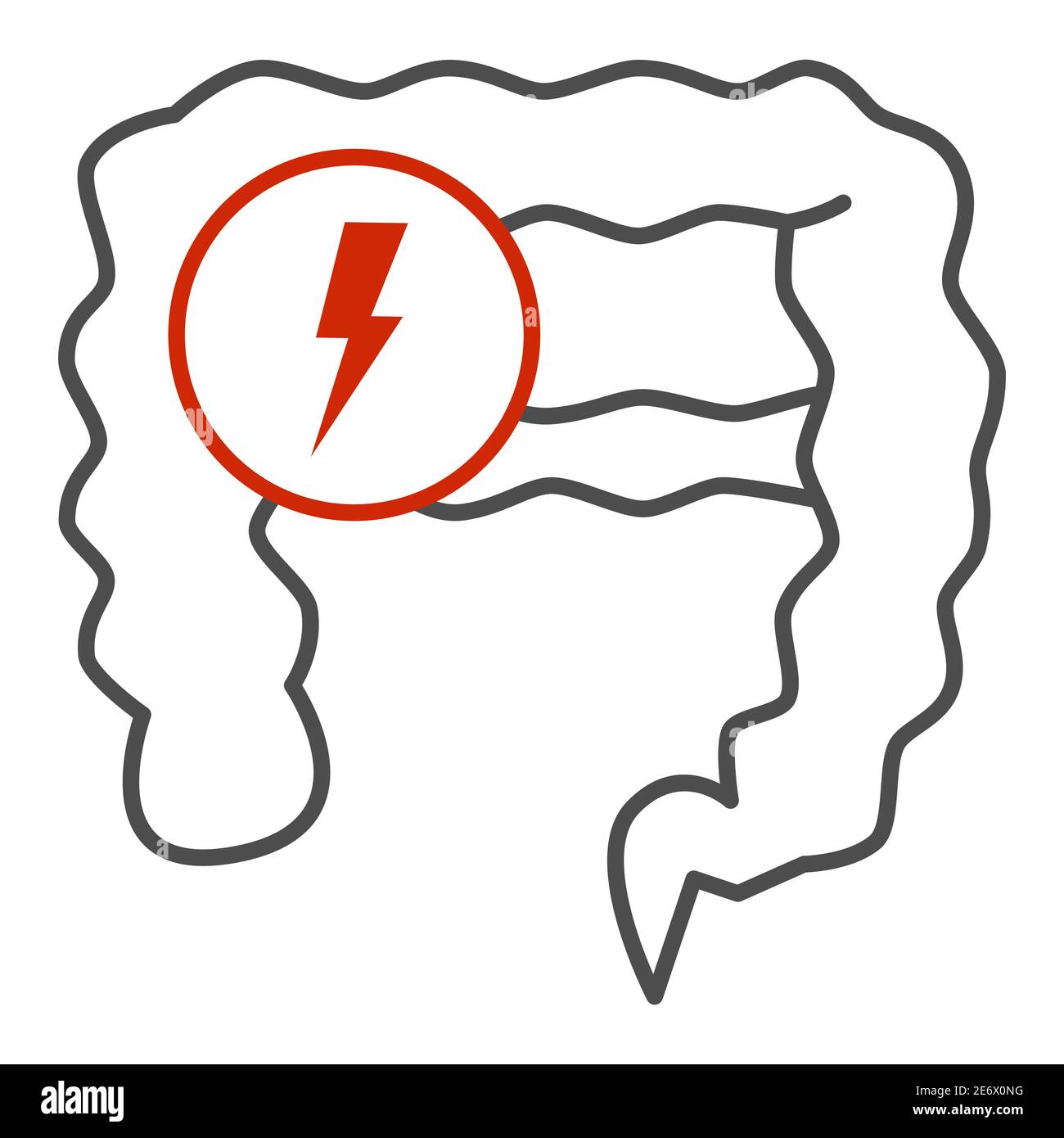 Problems in intestine thin line icon, Health and medical concept, Gut ...
