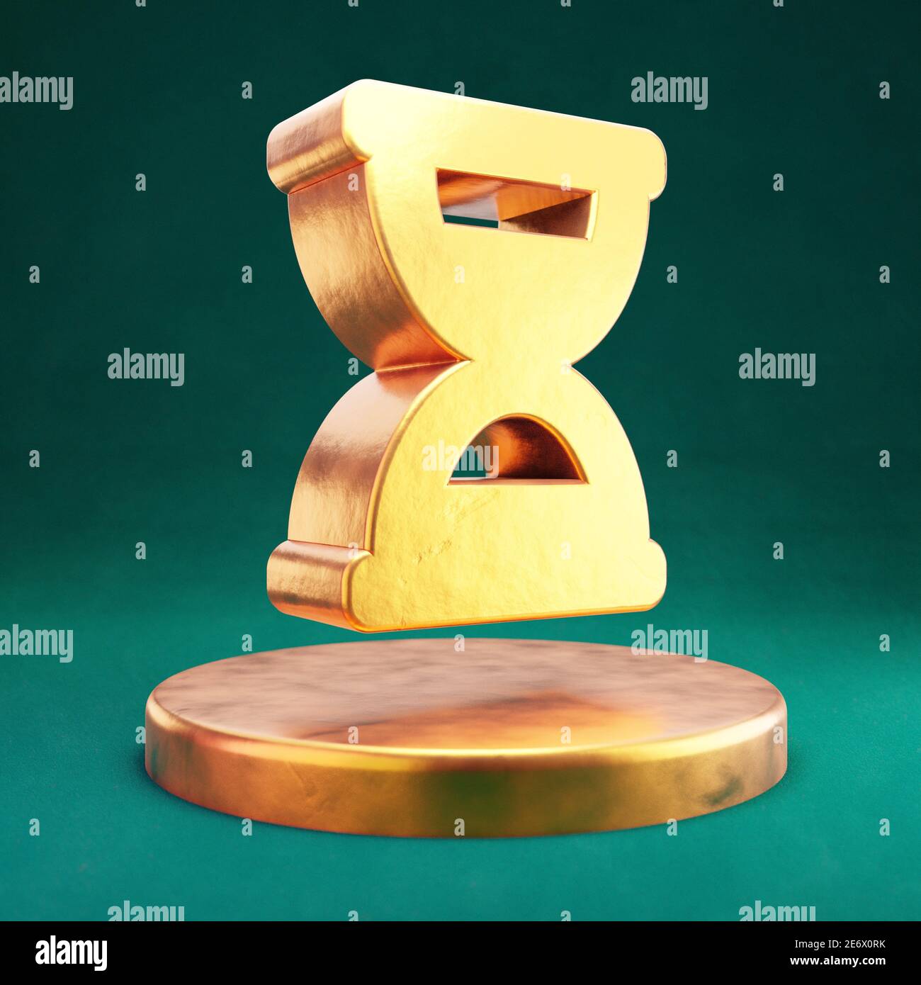 Hourglass Half icon. Fortuna Gold Hourglass Half symbol on golden ...