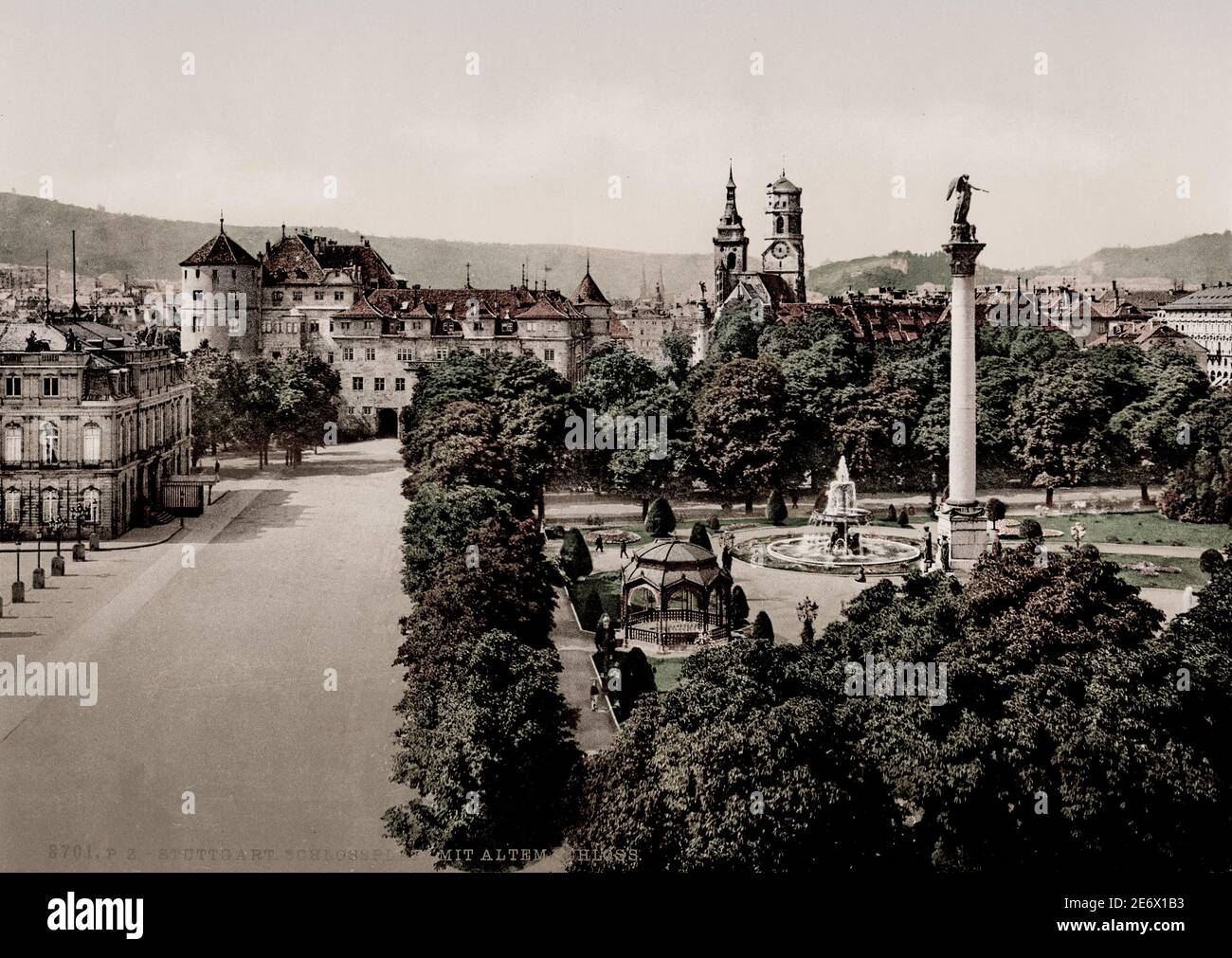 Vintage 19th century / 1900 photograph: Schlossplatz, the largest ...
