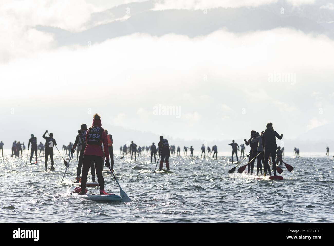 France, Haute Savoie, Talloires, Lake Annecy, Glagla Race 2020, winter ...
