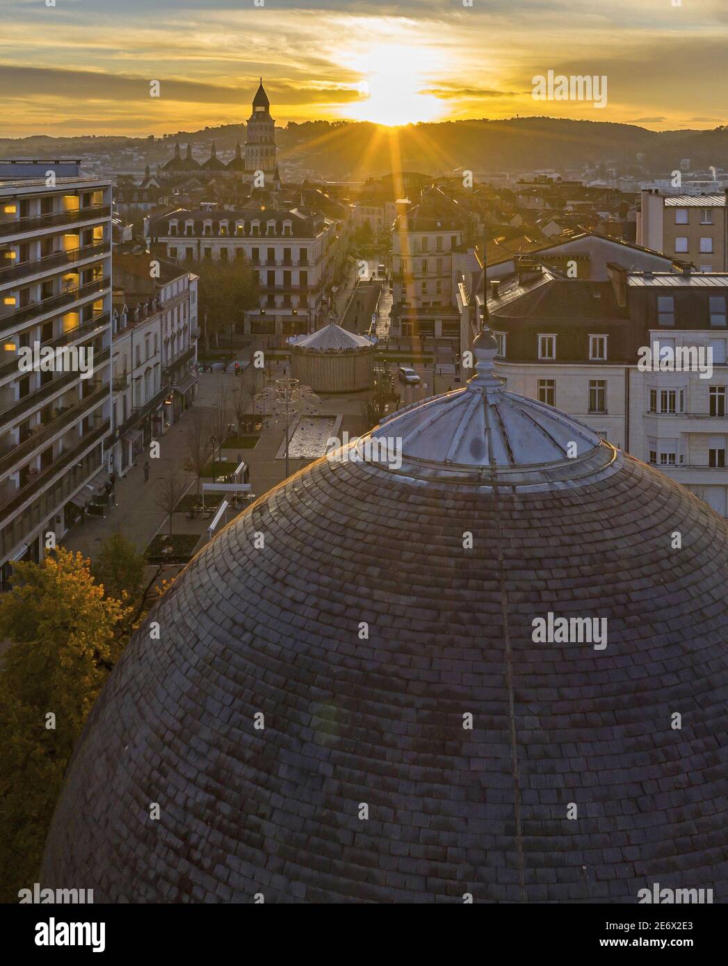 France, Dordogne, White Perigord, Perigueux, Andre Maurois Square at ...