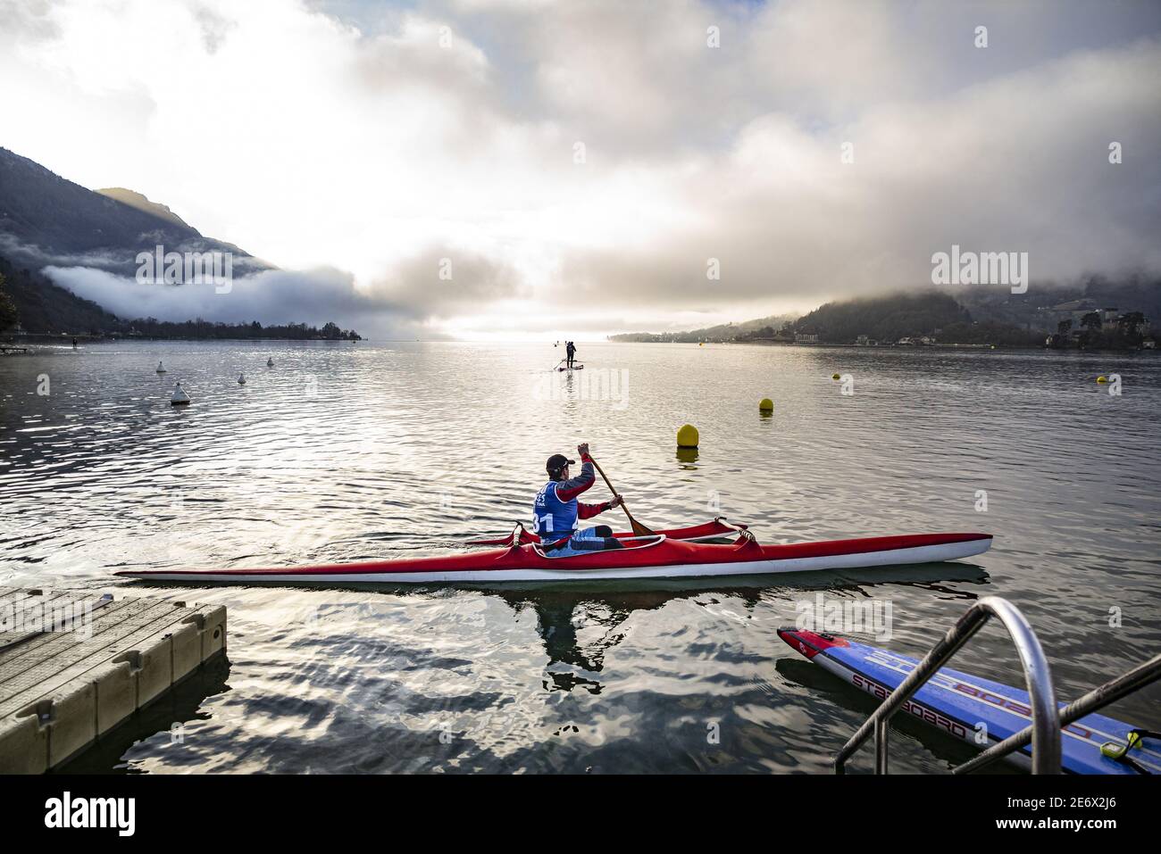 France, Haute Savoie, Talloires, Lake Annecy, Glagla Race 2020, winter ...