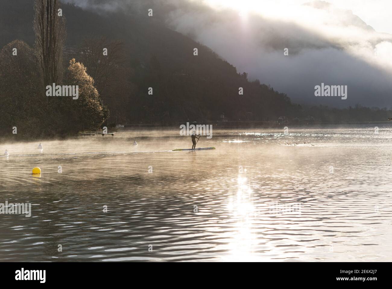 France, Haute Savoie, Talloires, Lake Annecy, Glagla Race 2020, winter ...