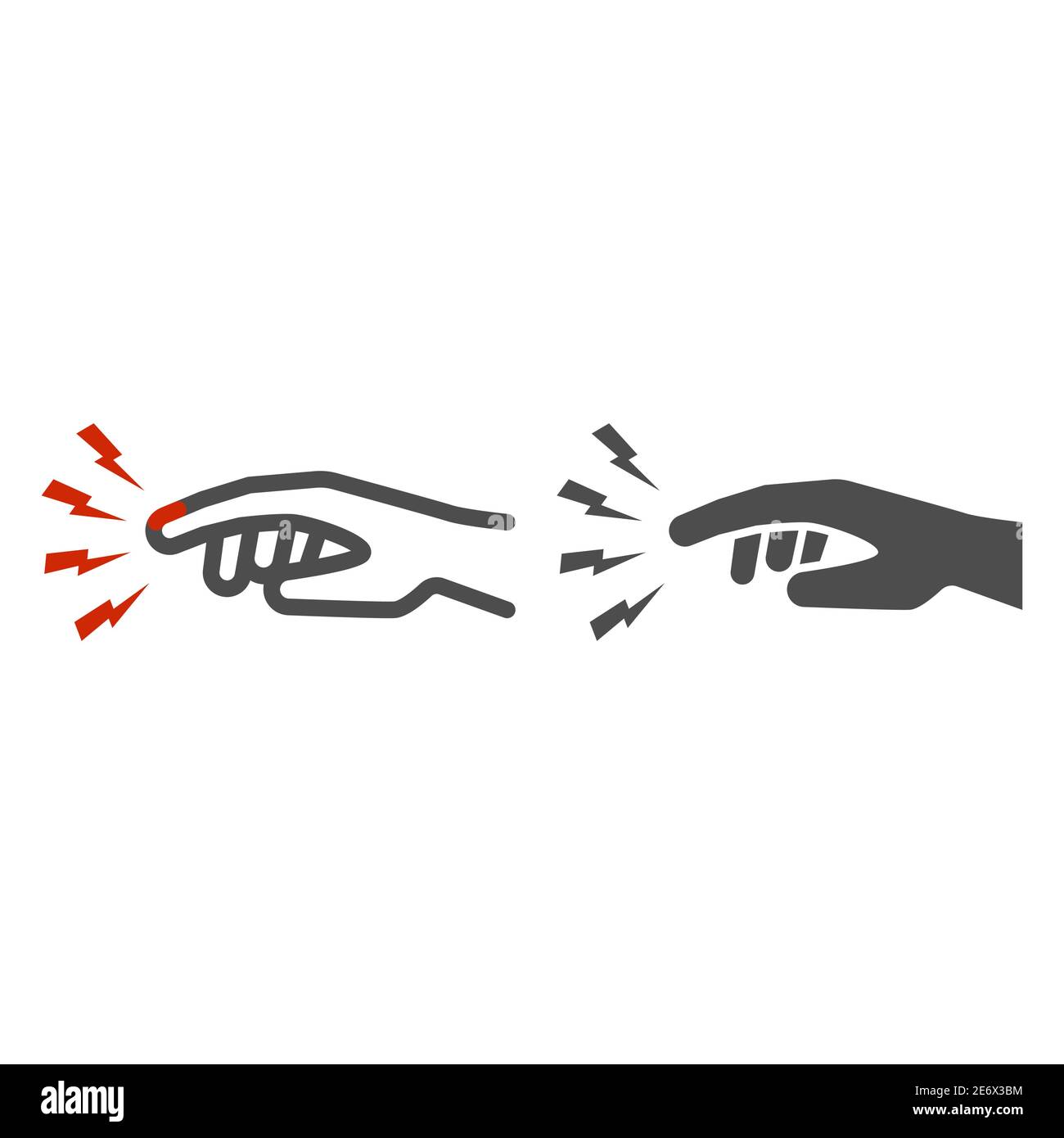 Finger pain line and solid icon, Body pain concept, Injured finger sign ...