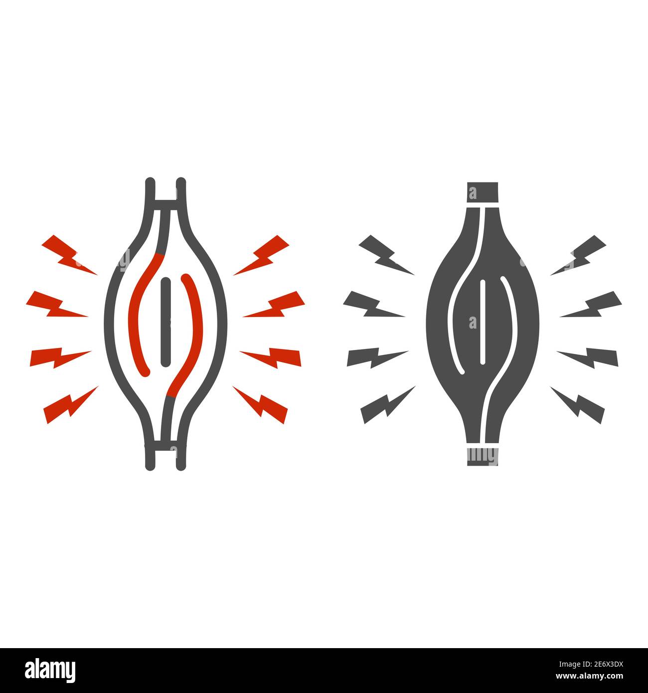Muscle pain line and solid icon, Body pain concept, Muscle ache sign on ...