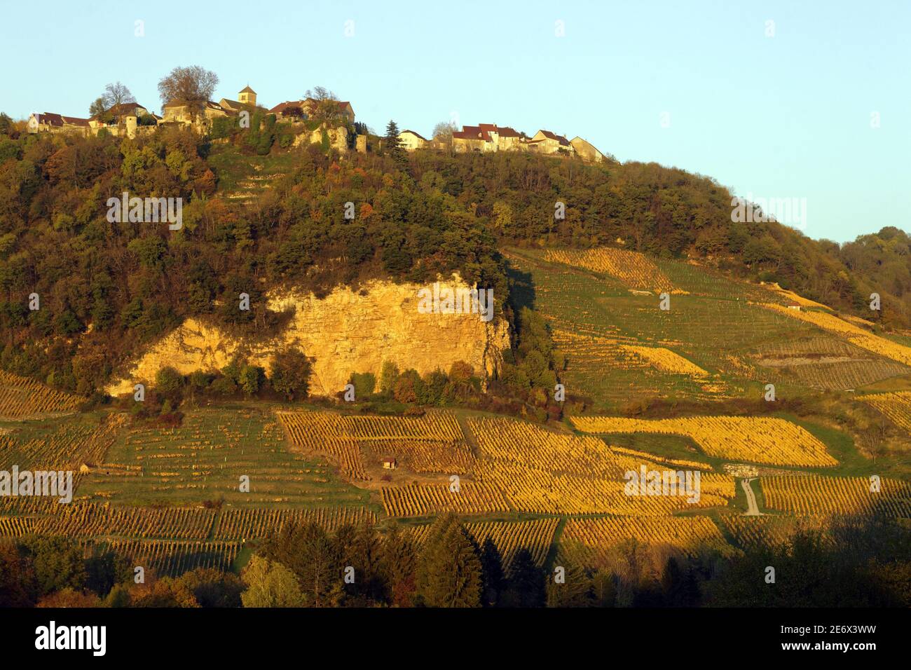 France, Jura, Chateau Chalon, labelled Les Plus Beaux Villages de ...