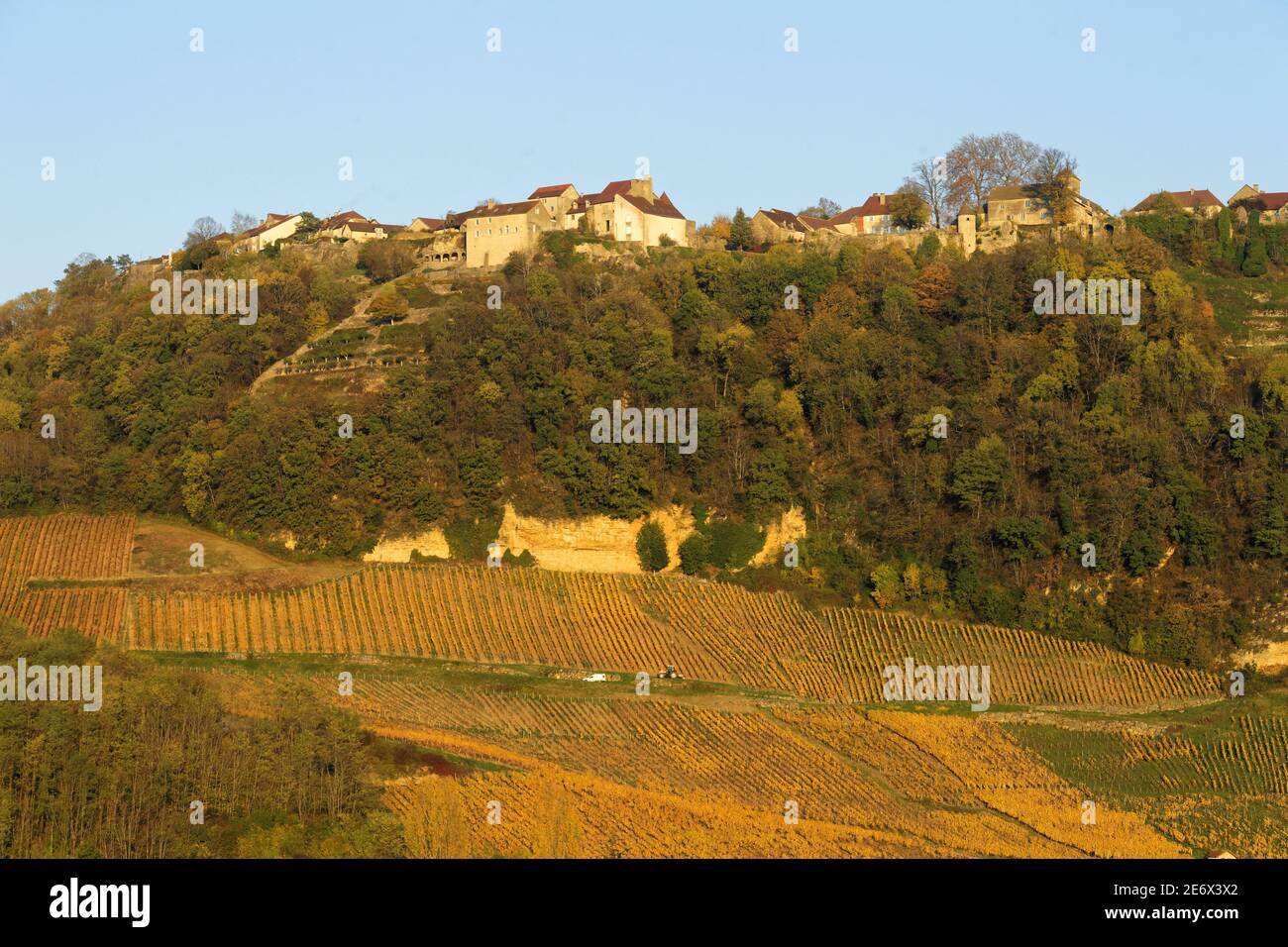 France, Jura, Chateau Chalon, labelled Les Plus Beaux Villages de ...