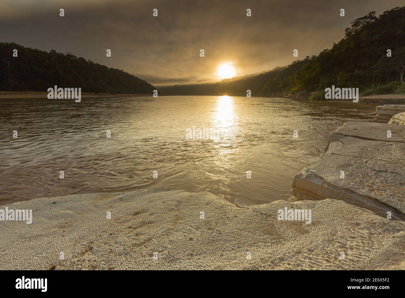 Madagascar, Menabe region, Bemaraha massif, the Tsiribihina river Stock ...