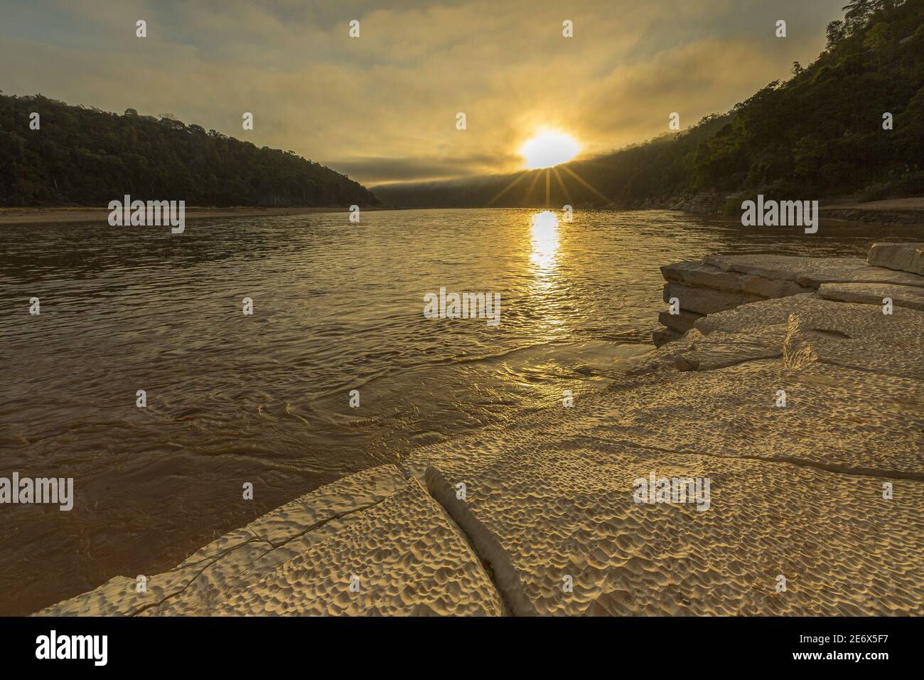 Madagascar, Menabe region, Bemaraha massif, the Tsiribihina river Stock ...