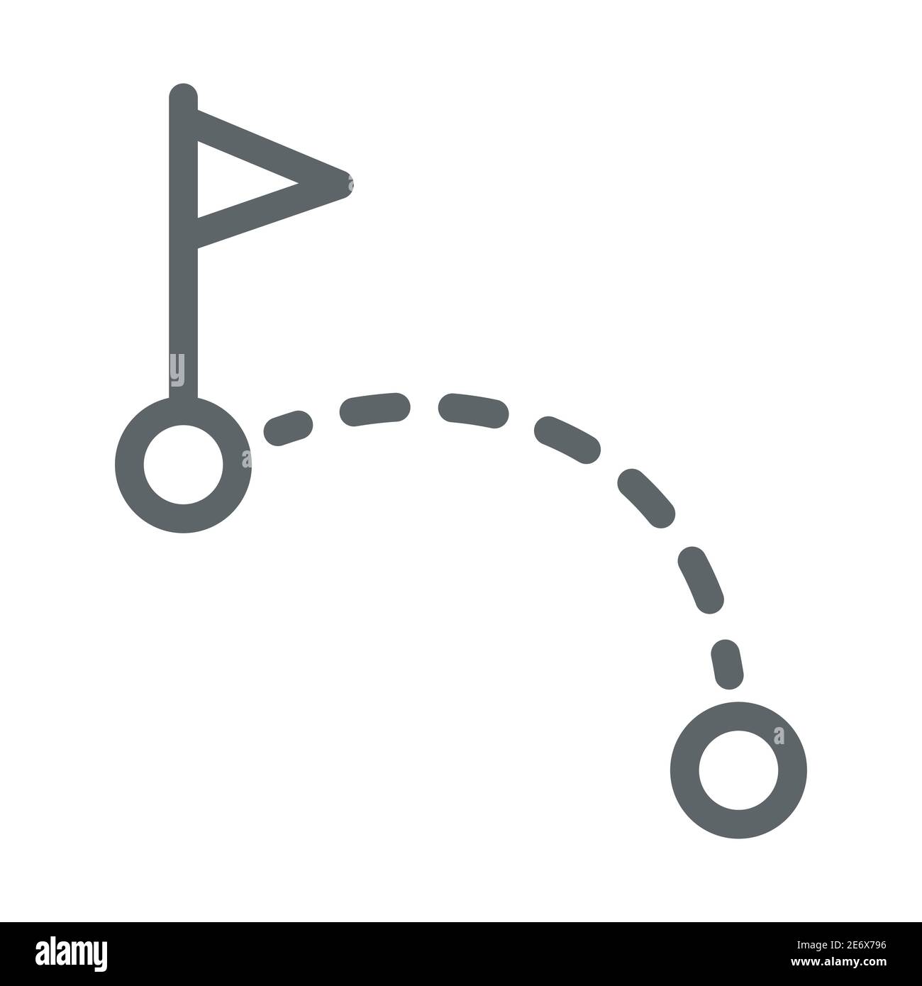 Golf course line icon, golf concept, golf ball going into hole sign on ...