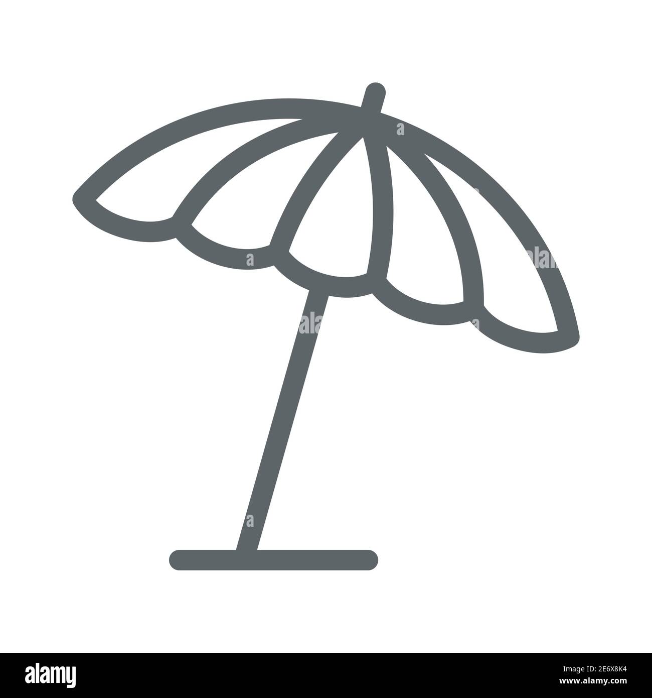 Beach umbrella line icon, summer concept, parasol sign on white ...