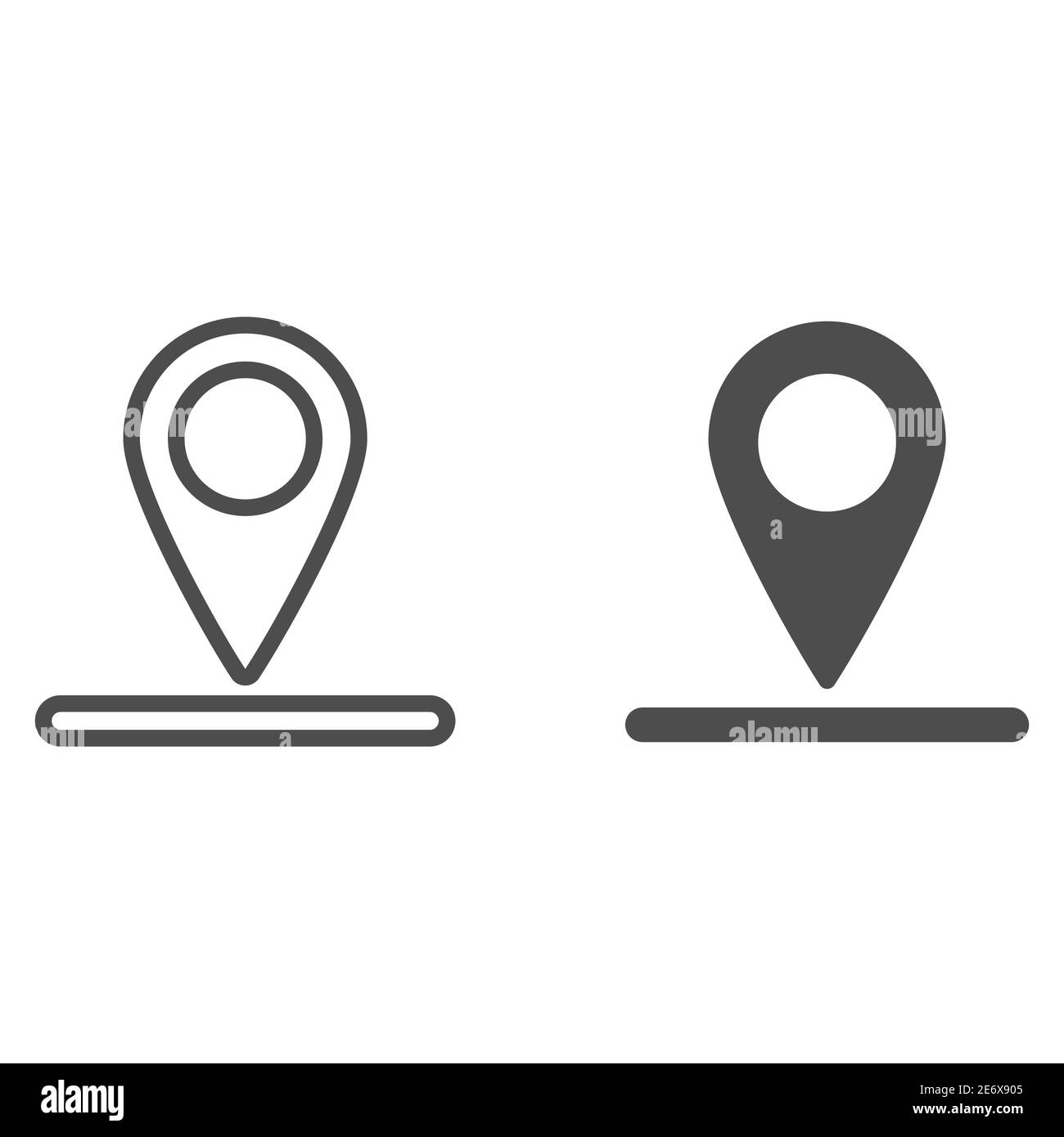 Location of golf hole on map line and solid icon, golf concept, Golf ...