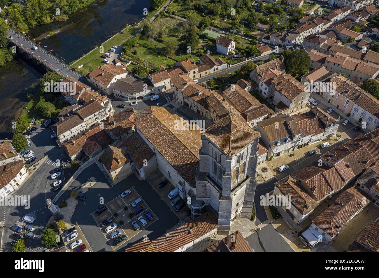 France, Dordogne, White Perigord, Saint-Astier, Town of Saint-Astier ...