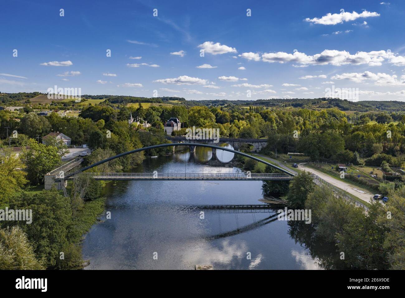France, Dordogne, White Perigord, Saint-Astier, Town of Saint-Astier ...