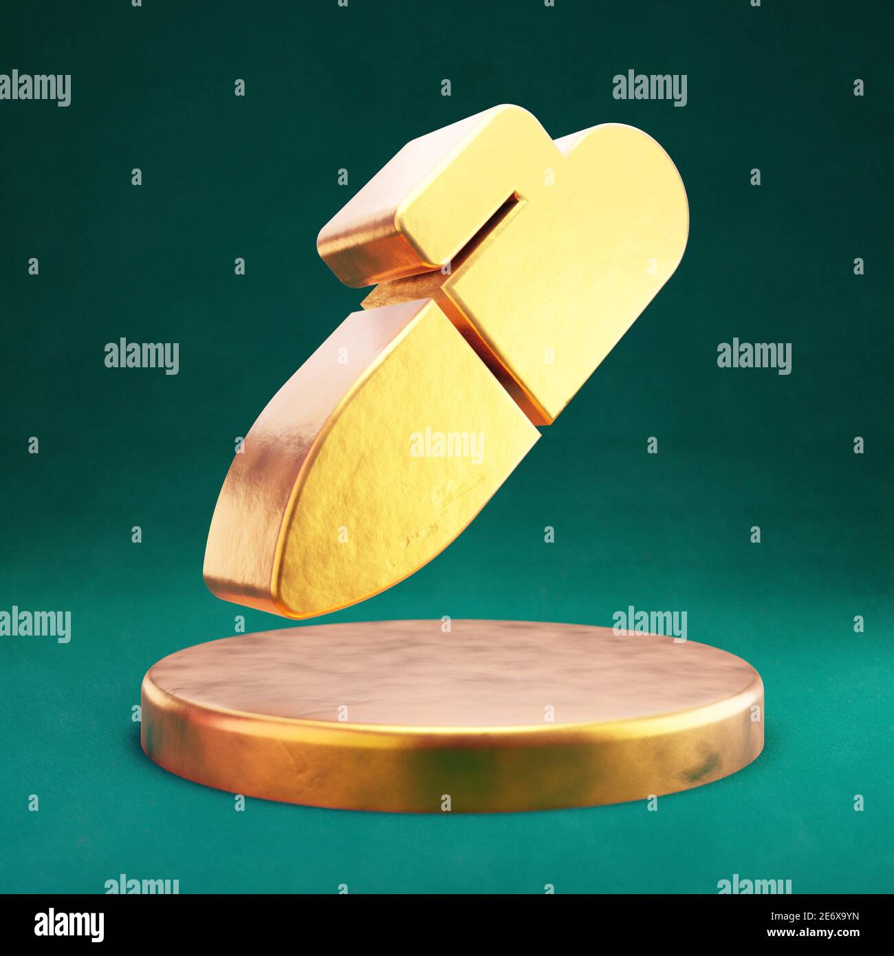 Marker icon. Fortuna Gold Marker symbol on golden podium Stock Photo ...