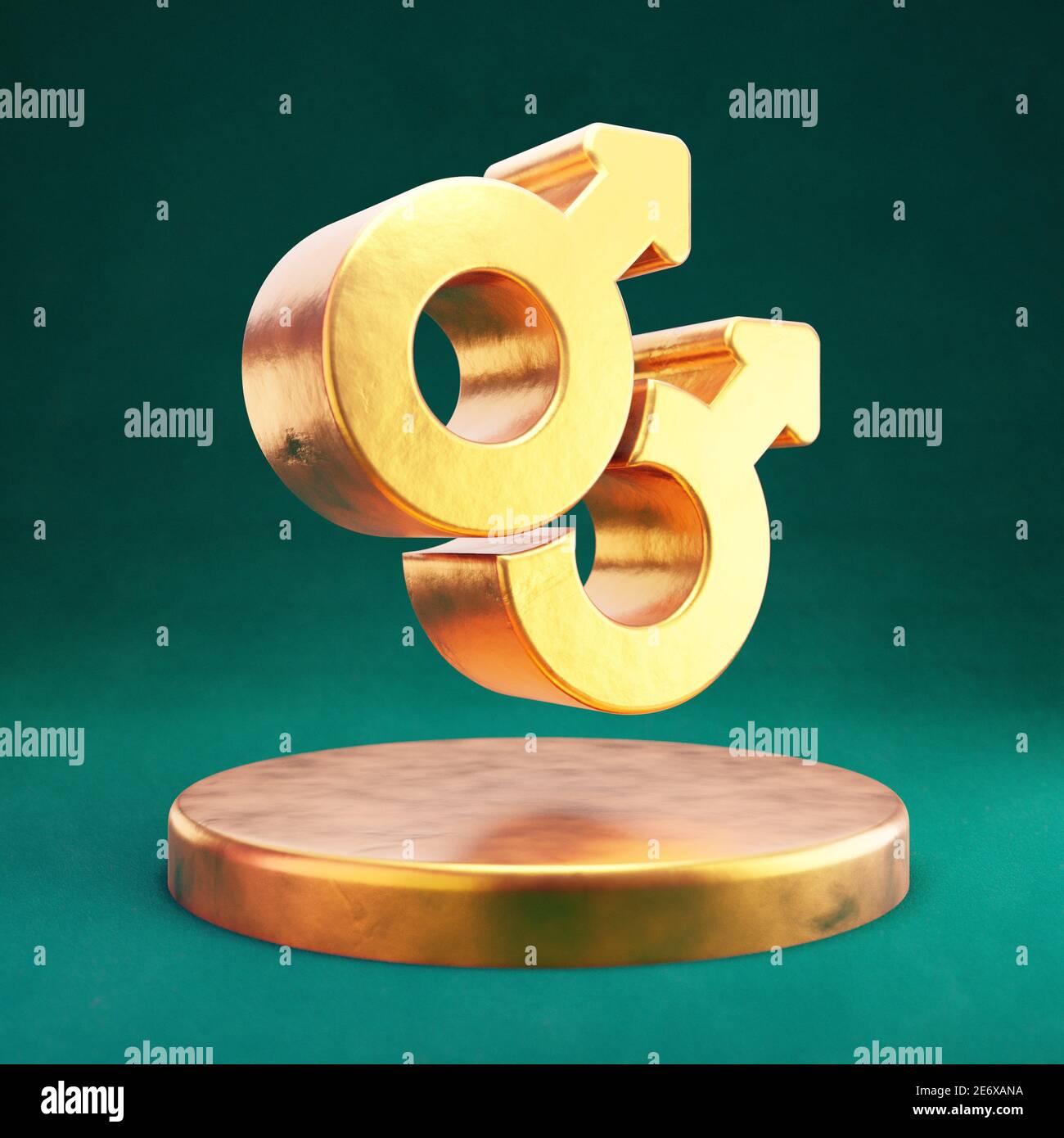 Mars Double icon. Fortuna Gold Mars Double symbol on golden podium ...