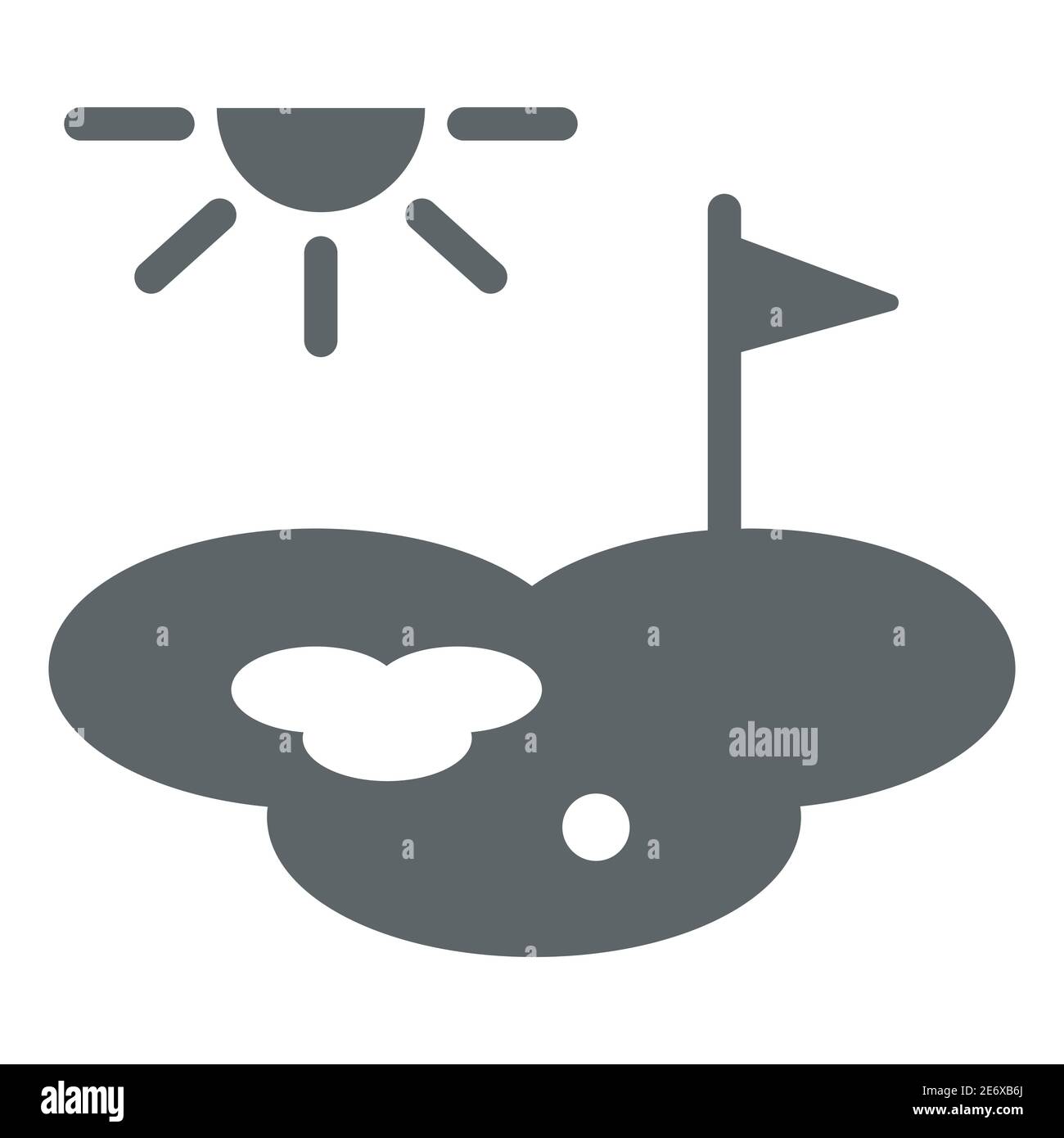 Golf course solid icon, golf concept, playing field sign on white ...