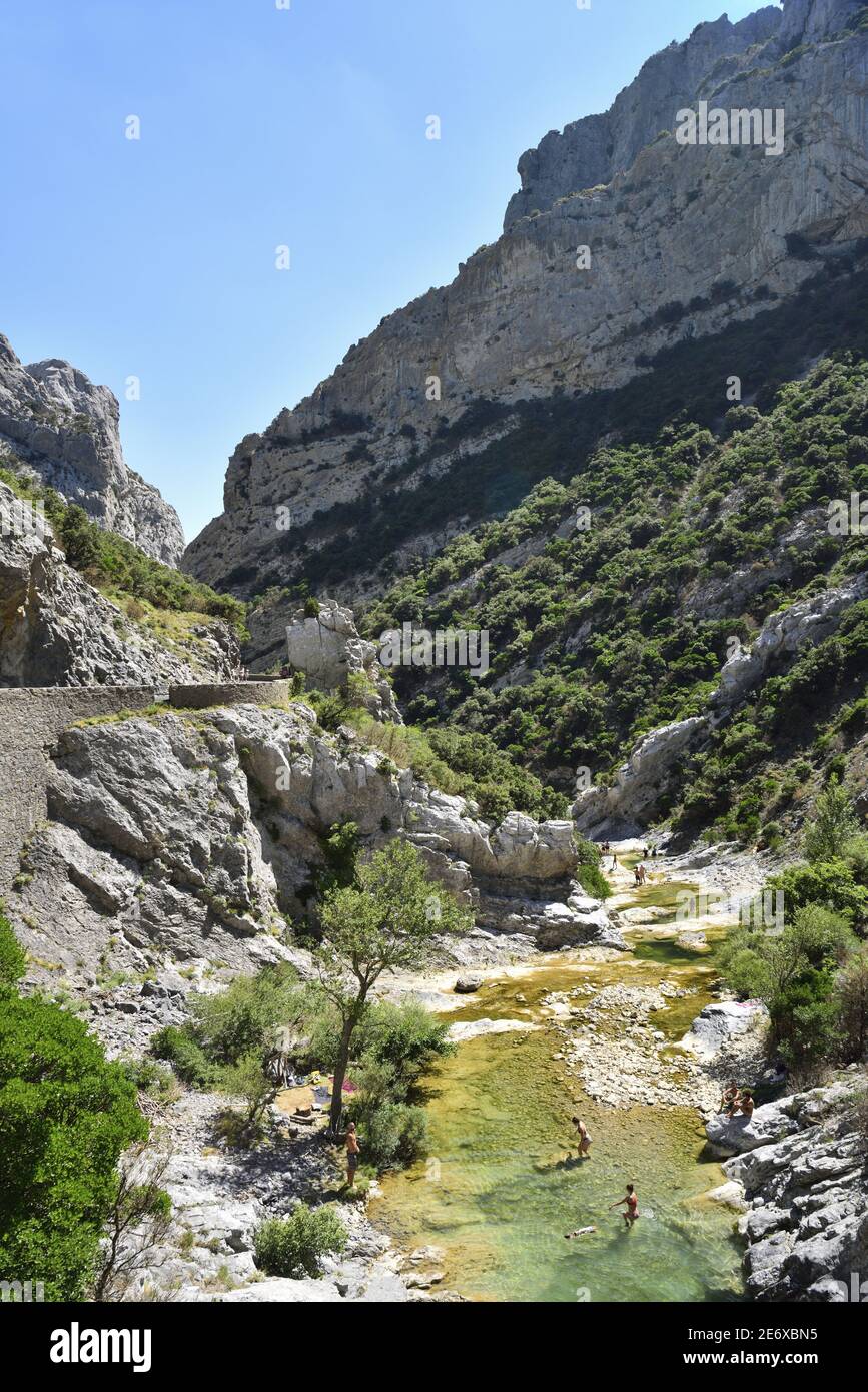France, Aude, Galamus gorges, Agly river Stock Photo - Alamy