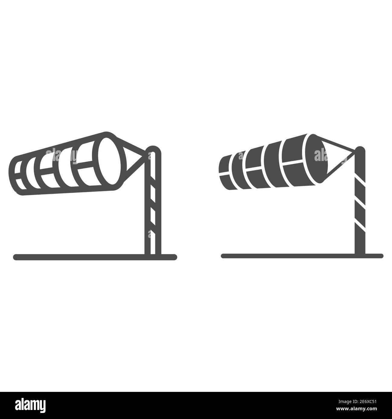 Cone meteorology windsock line and solid icon, golf concept, Wind ...