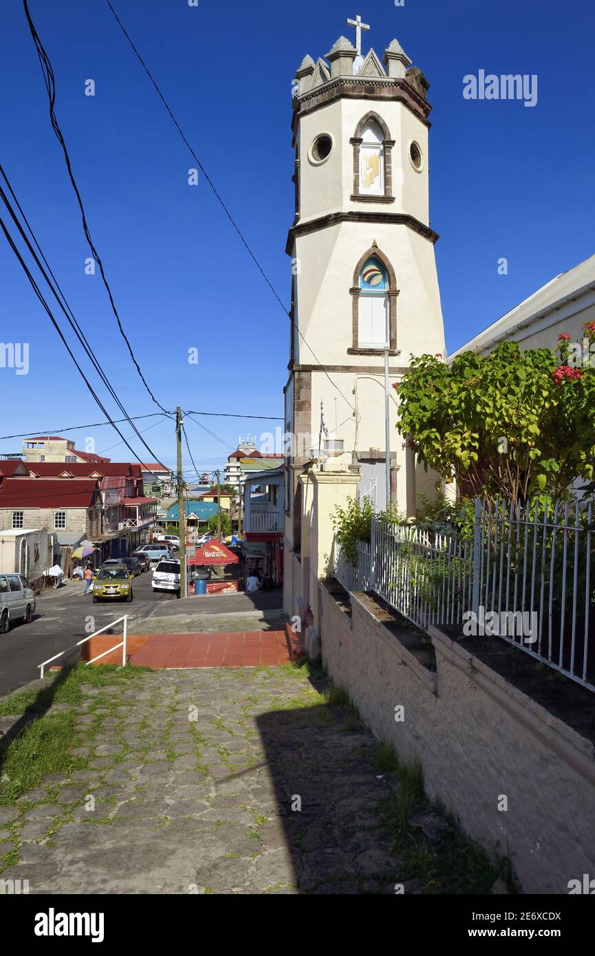 Caribbean, Dominica Island, the capital city Roseau, French Quarter ...