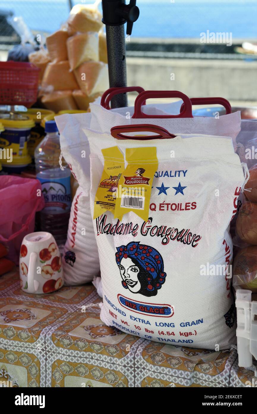 Caribbean, Dominica Island, the capital city Roseau, central market ...