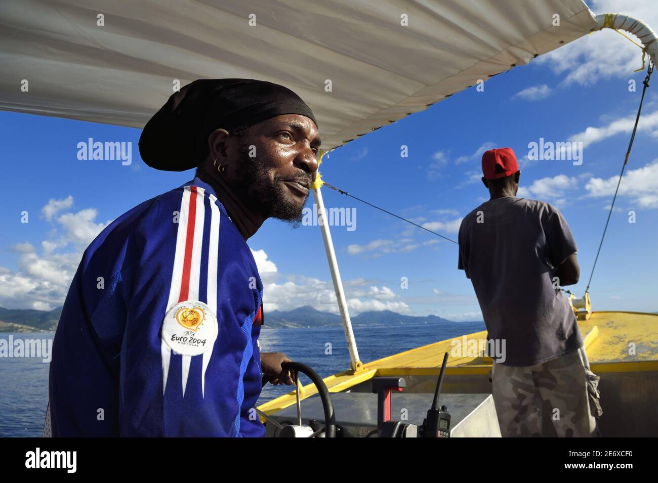 Caribbean, Dominica Island, rasta and boat captain Lyndon Prince Stock ...