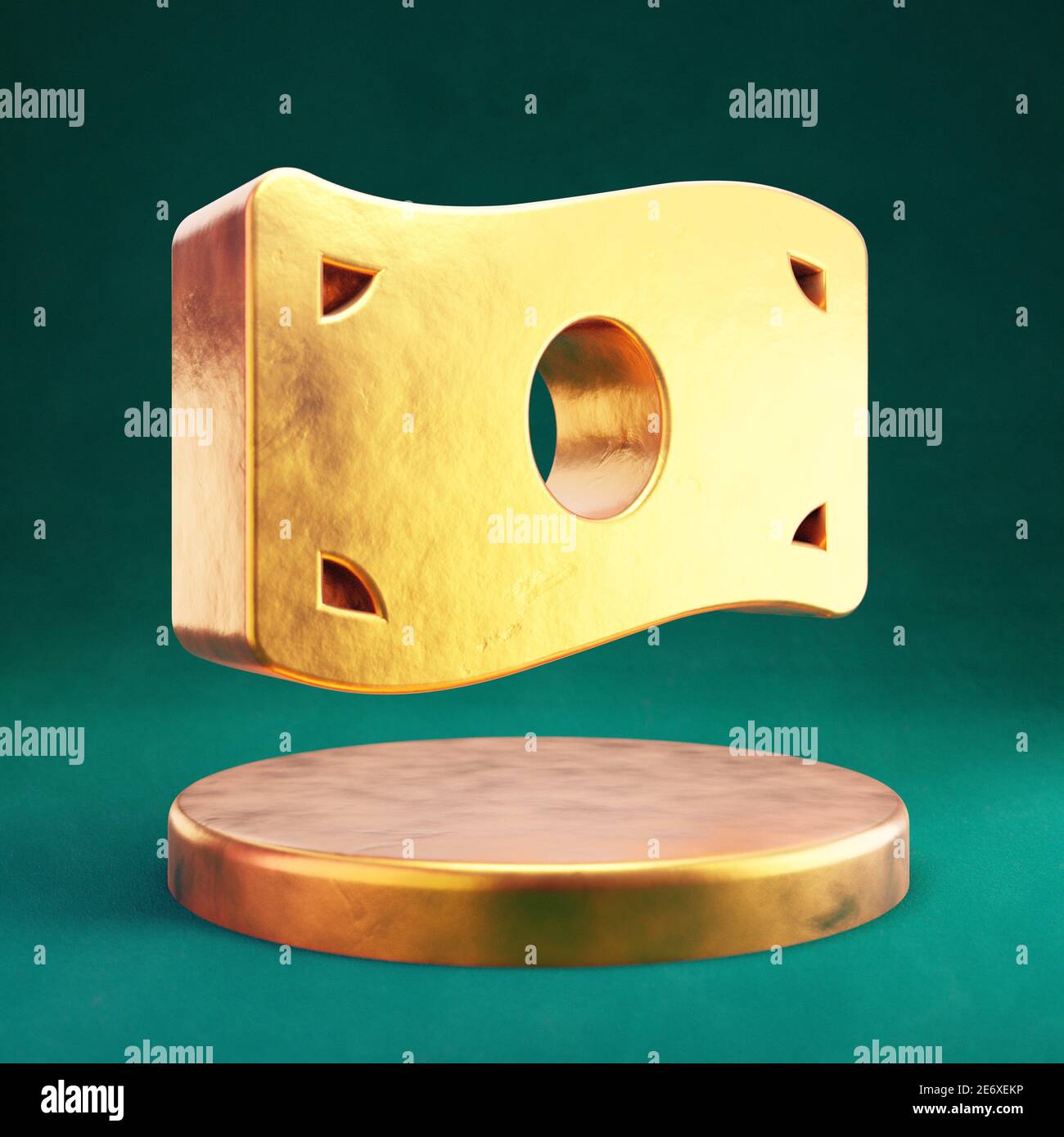 Money Bill Wave icon. Fortuna Gold Money Bill Wave symbol on golden ...