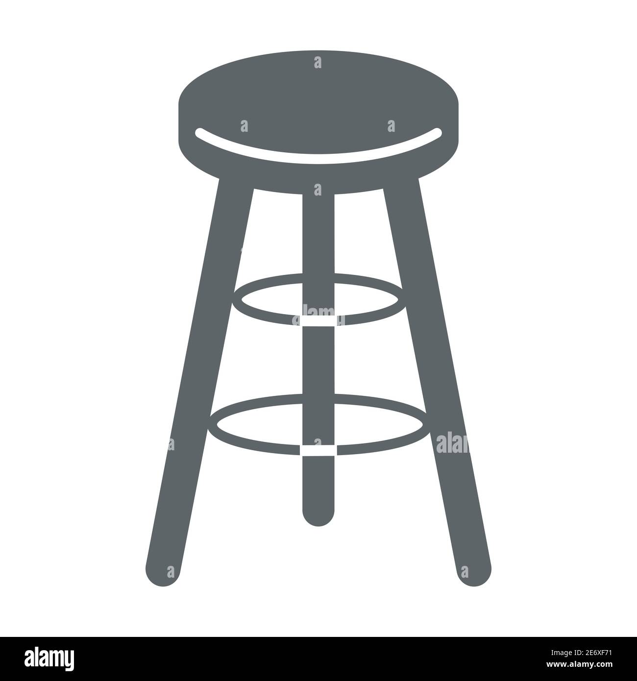 Bar stool solid icon, Kitchen furniture concept, Bar chair sign on ...
