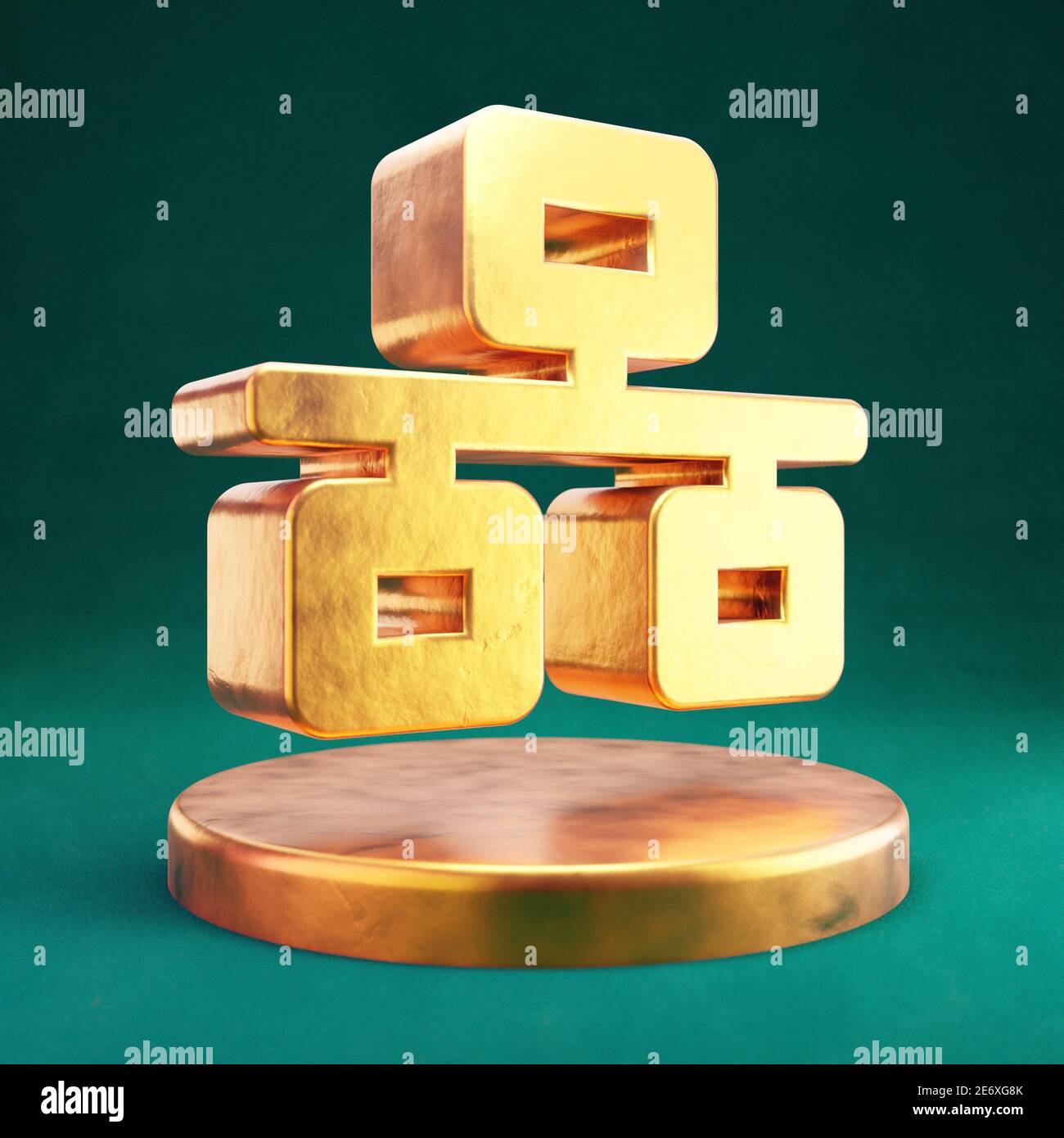 Network icon. Fortuna Gold Network symbol on golden podium Stock Photo ...