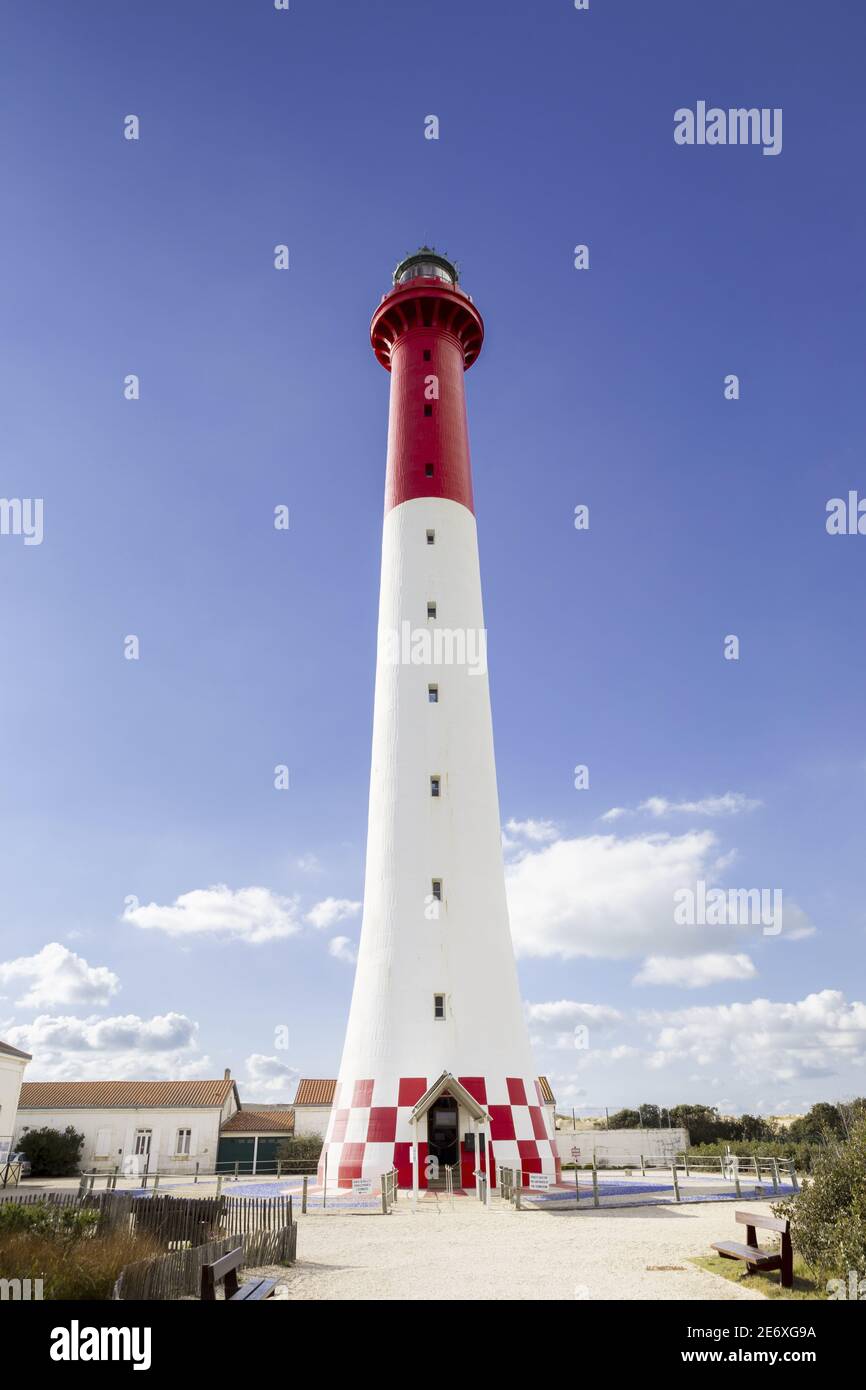 France, Charentes-Maritimes, La Coubre, The La Coubre lighthouse ...