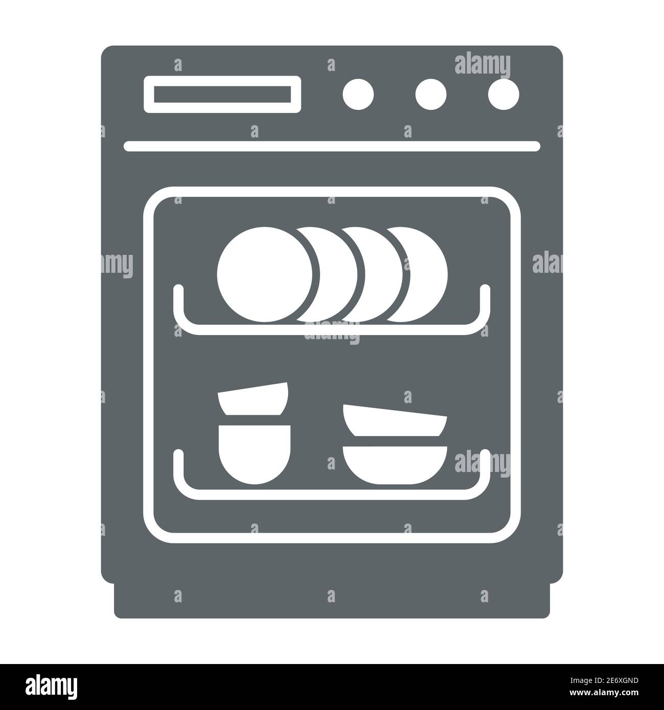 Dishwasher solid icon, Kitchen equipment concept, Dish washer machine ...