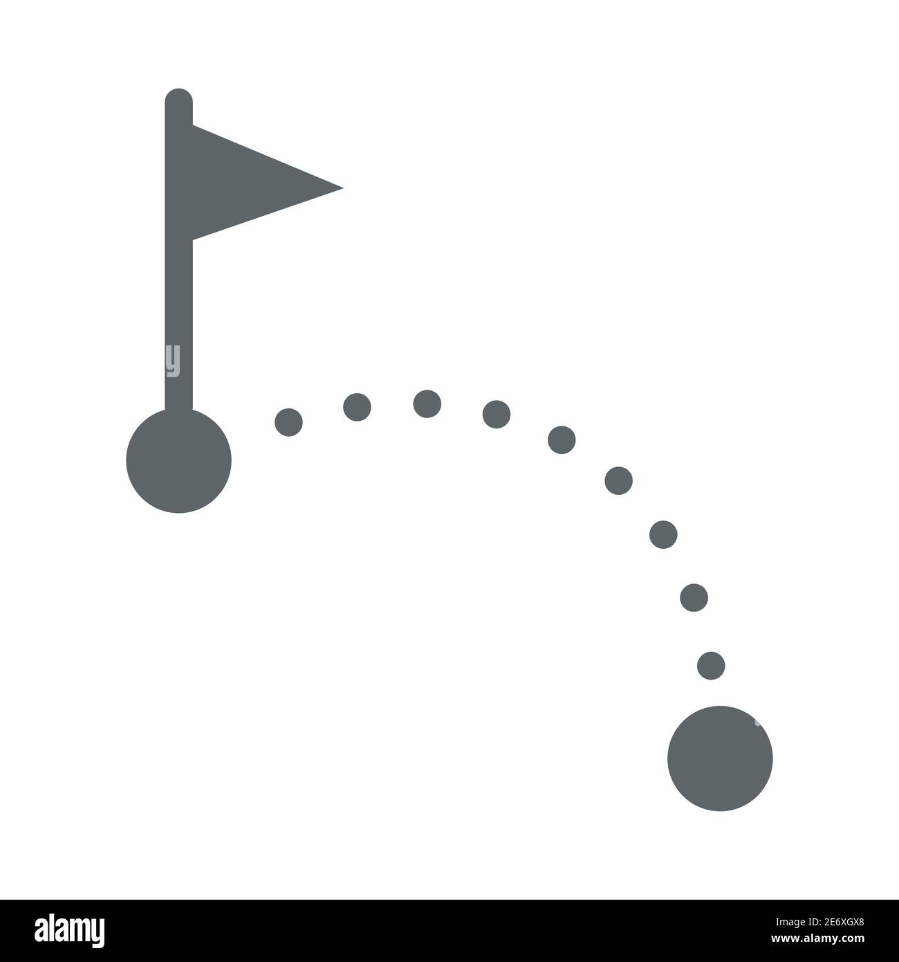 Golf course solid icon, golf concept, golf ball going into hole sign on ...