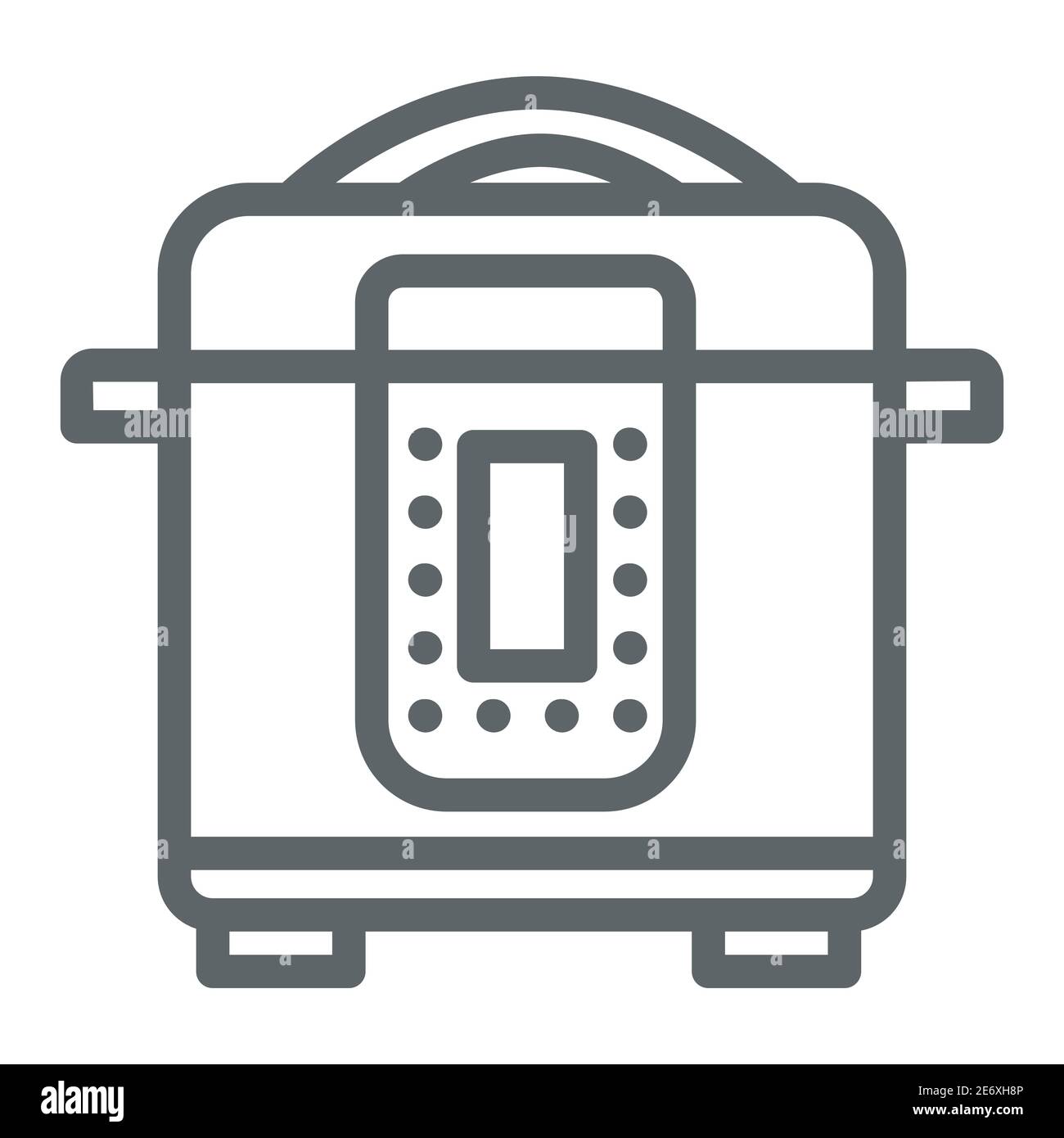 Slow cooker line icon, Kitchen appliances concept, Electric pan sign on ...