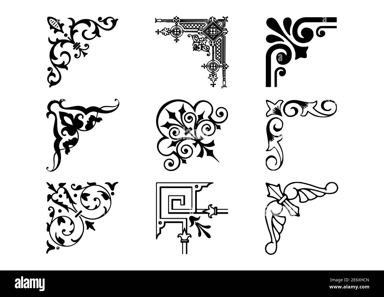 Vintage book decorative corners Stock Photo - Alamy