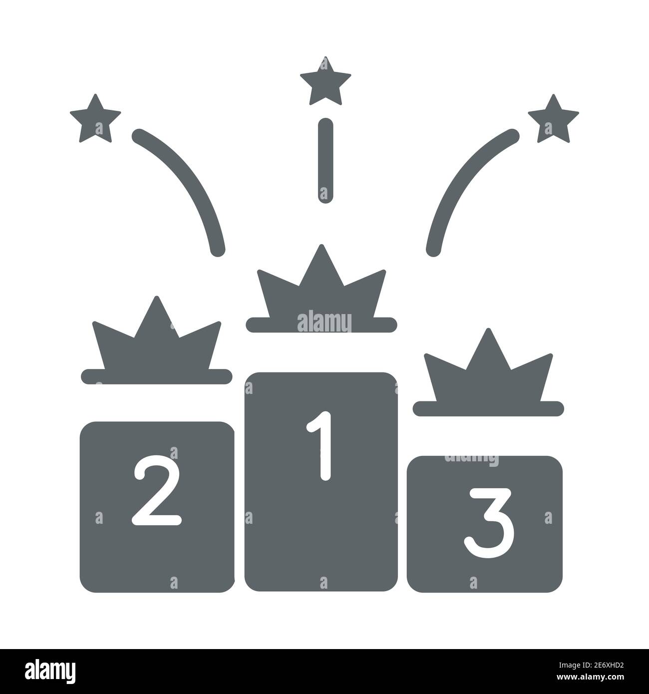 Winners podium with crowns solid icon, sport concept, Pedestal of honor ...