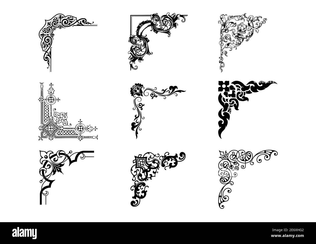 Vintage book decorative corners Stock Photo - Alamy