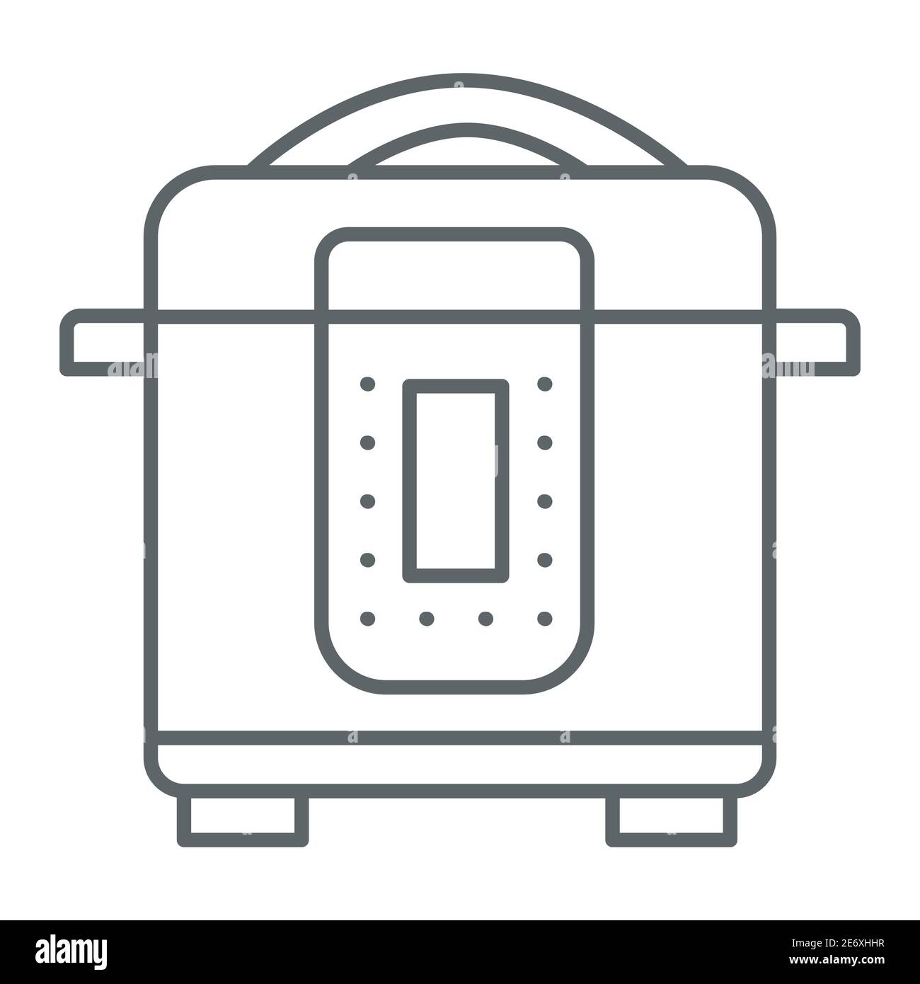 Slow cooker thin line icon, Kitchen appliances concept, Electric pan ...