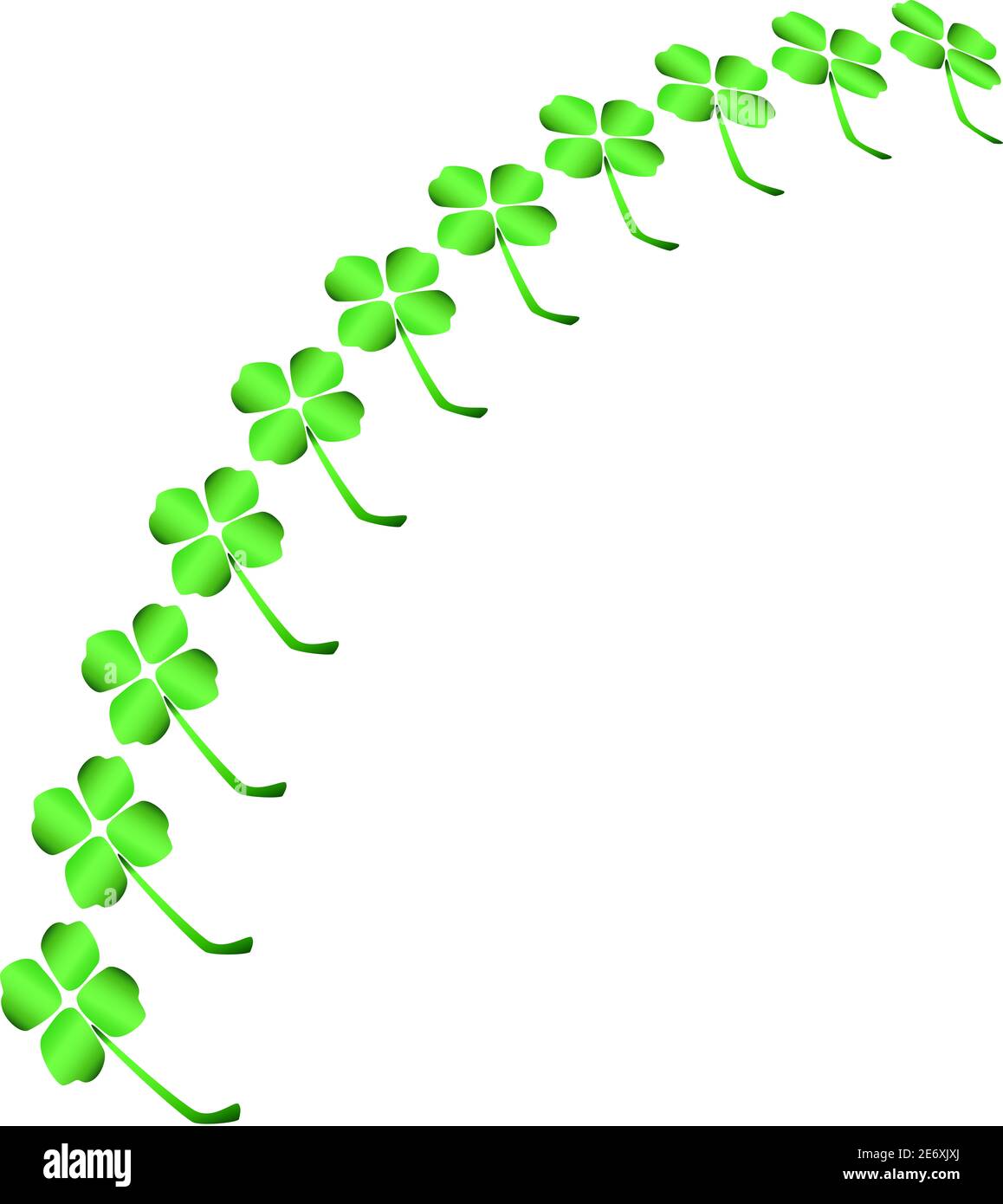 Chain of fourleafed clover with copy space on white background Stock ...