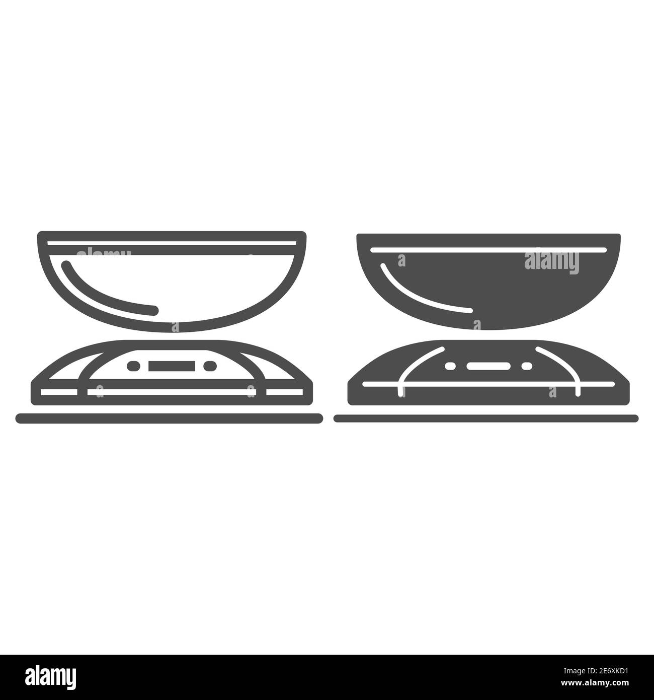 Kitchen scales line and solid icon, Kitchen appliances concept, weight ...