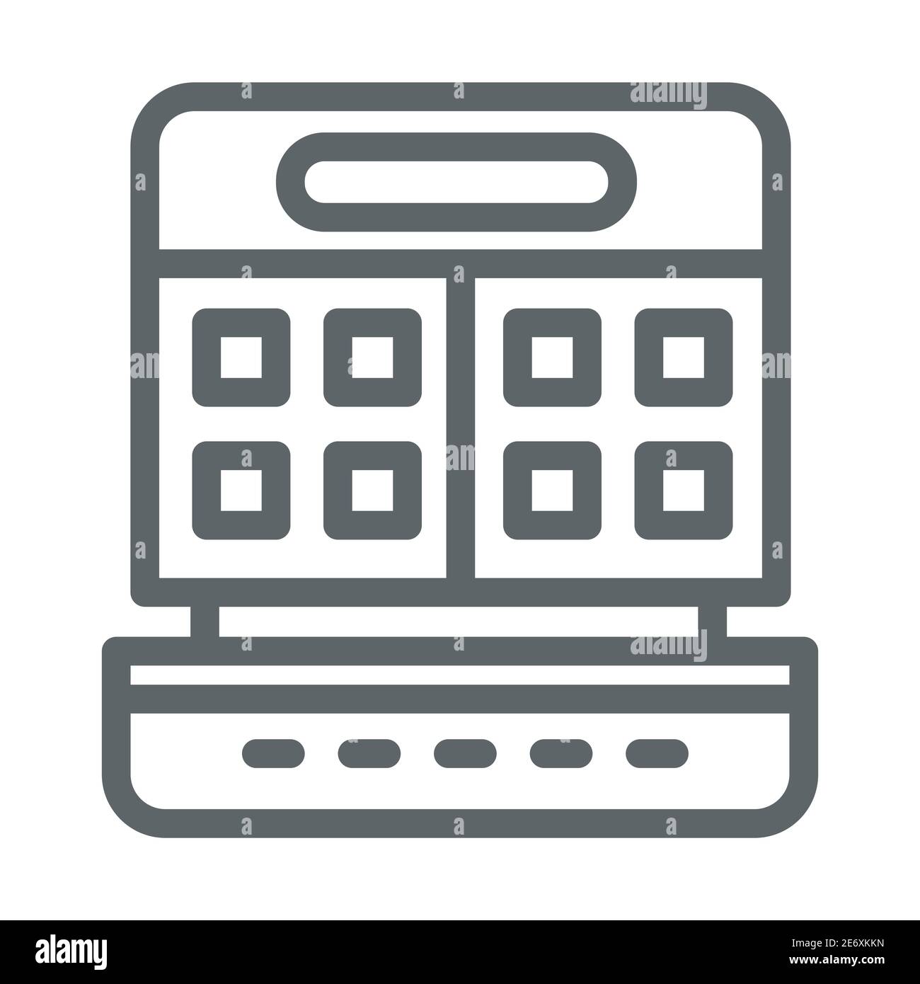 Waffle maker line icon, Kitchen appliances concept, waffle iron sign on ...