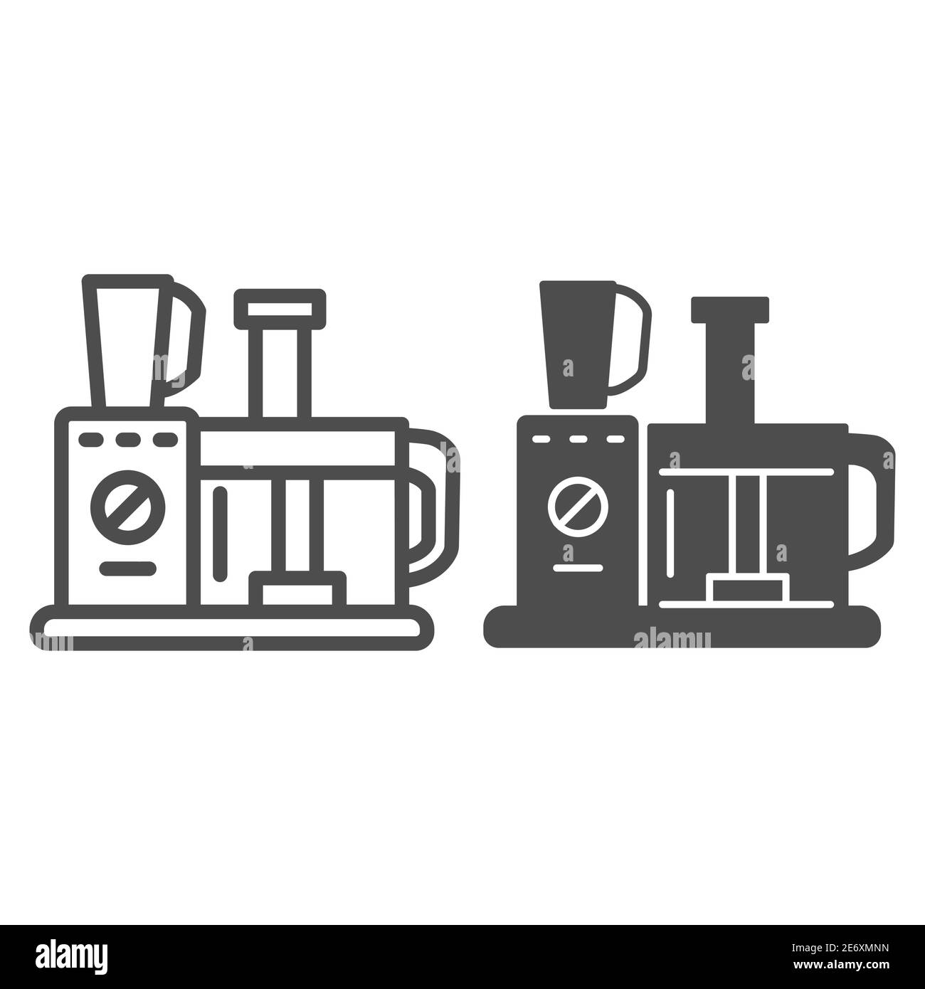 Food processor line and solid icon, Kitchen equipment concept, Food ...