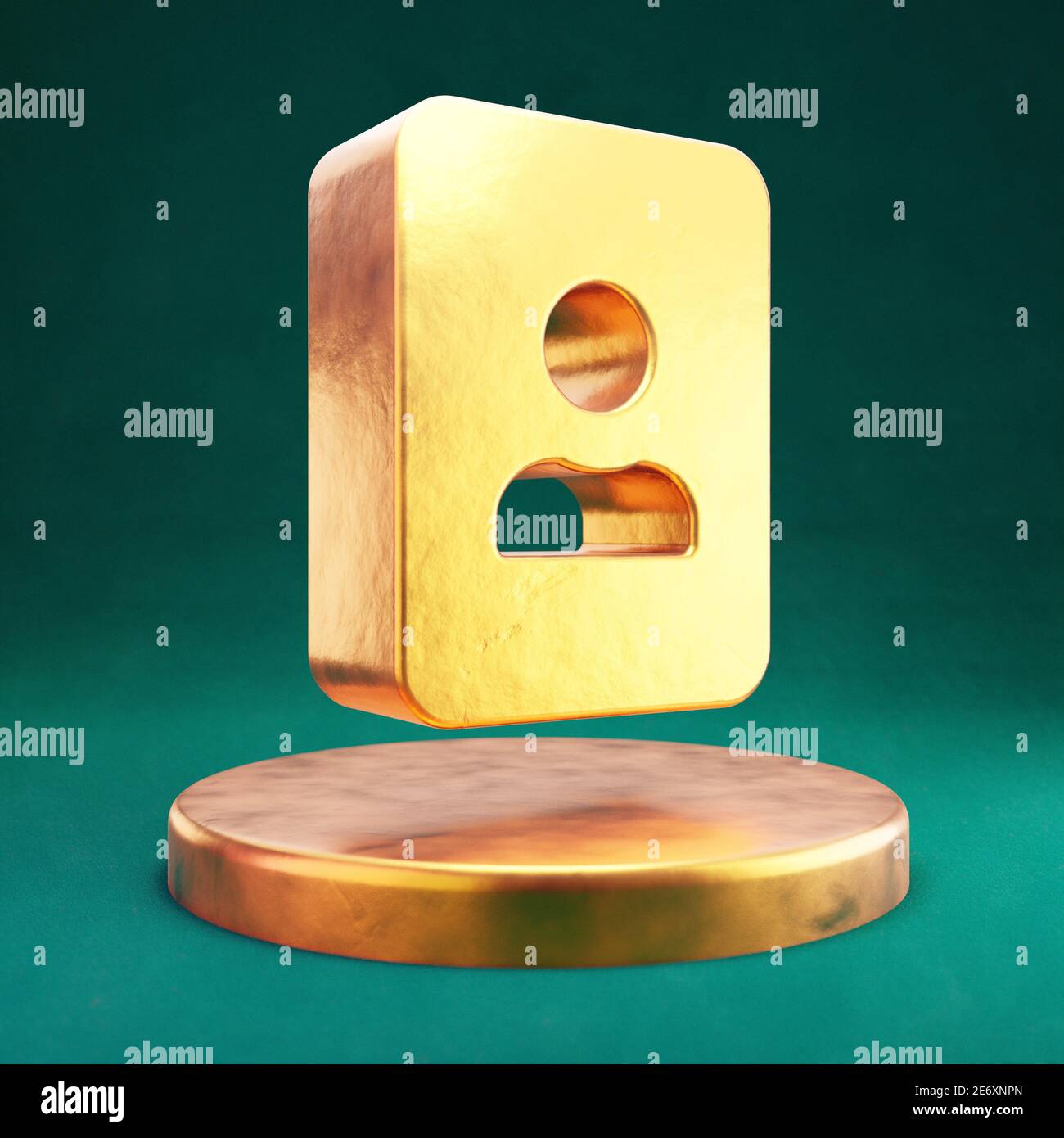 Portrait icon. Fortuna Gold Portrait symbol on golden podium Stock ...