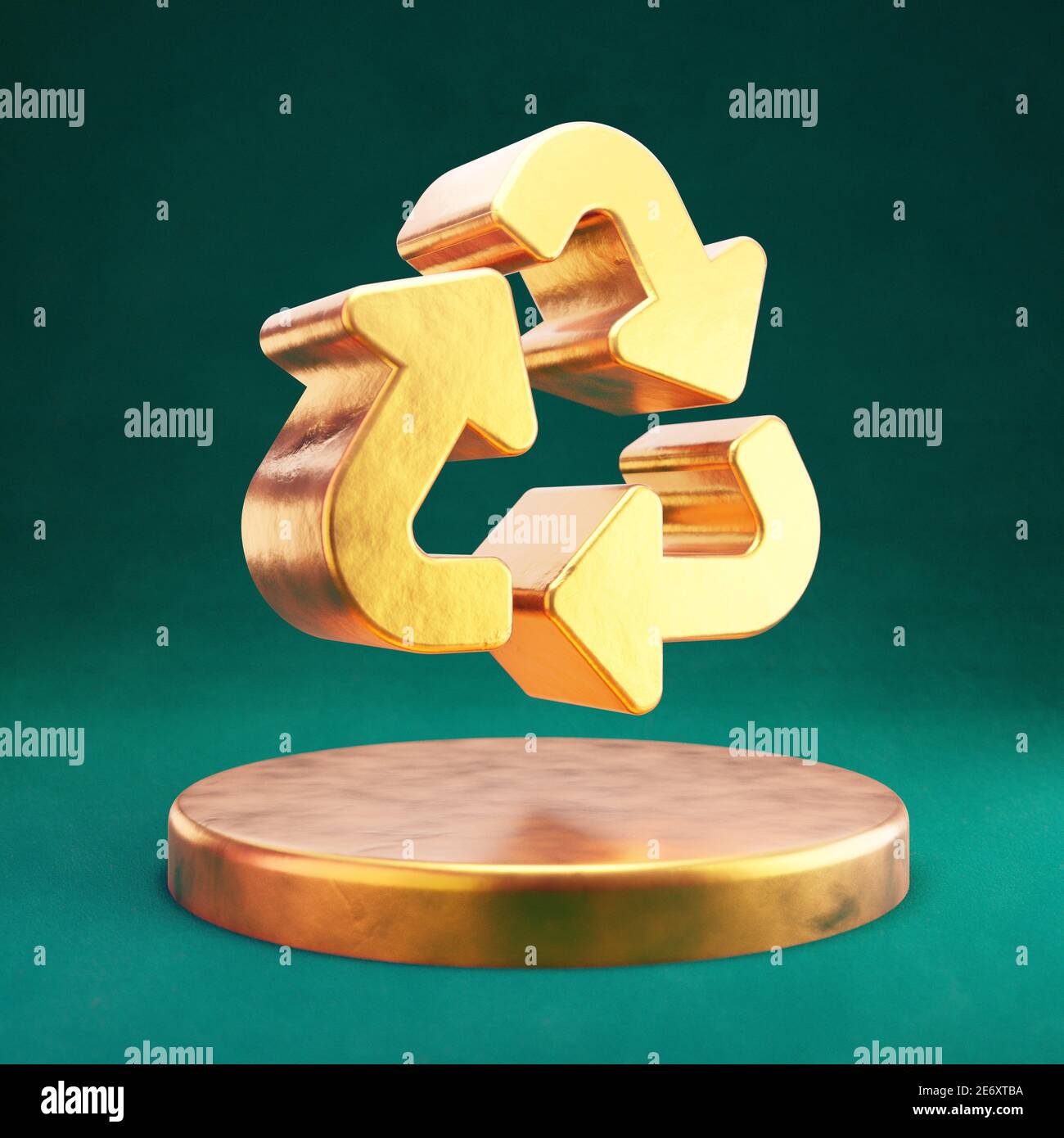 3d golden recycle symbol hi-res stock photography and images - Alamy