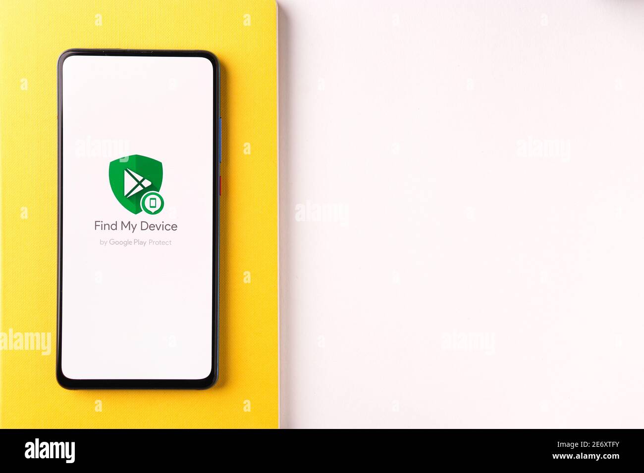 Assam, india - January 31, 2021 : Google find my device logo on phone ...