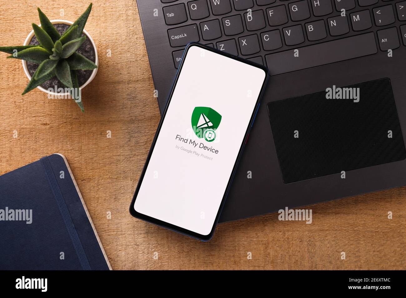 Assam, india - January 31, 2021 : Google find my device logo on phone ...