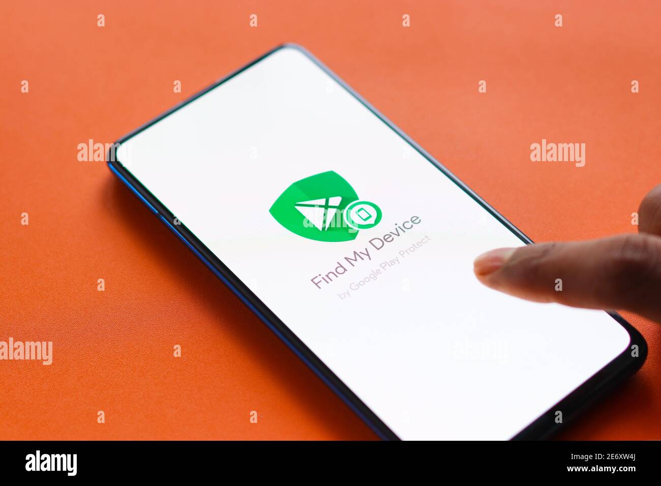 Assam, india - January 31, 2021 : Google find my device logo on phone ...