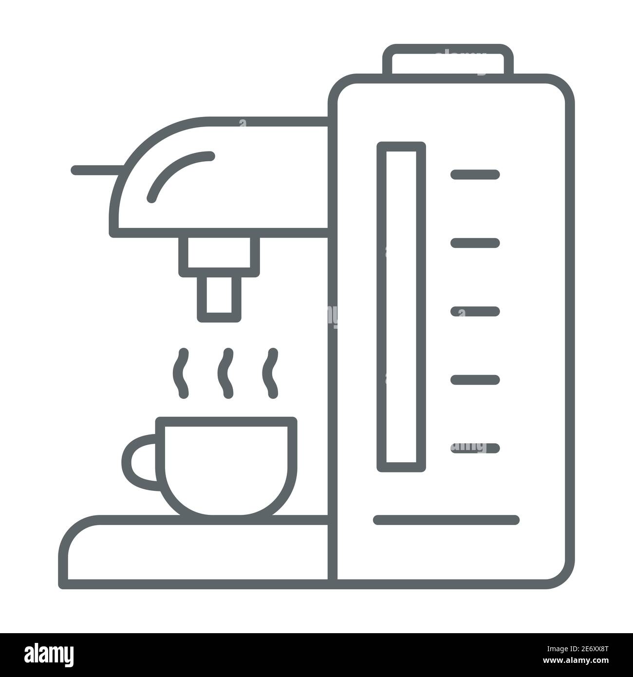 Coffee machine thin line icon, Kitchen equipment concept, coffee maker ...