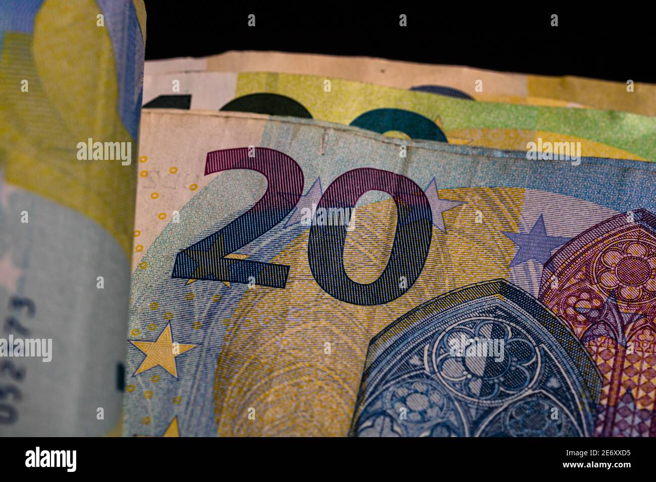 Detail of euro banknote, close up of euro money isolated Stock Photo ...