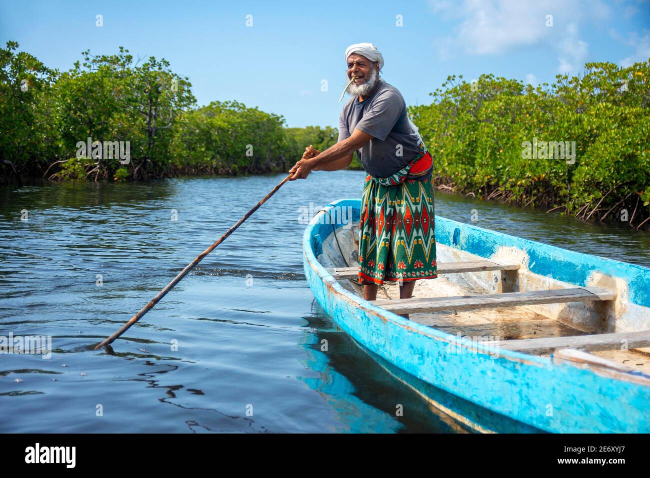 January 2020 - Fisher boat in Makanda Channel, Lamu archipelago, Kenya ...
